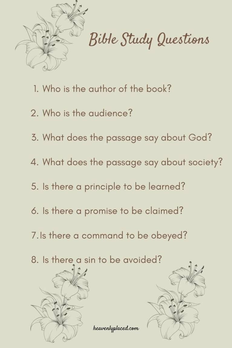 8 Self-Imposed Questions For A More Effective Bible Study | Heavenly Placed