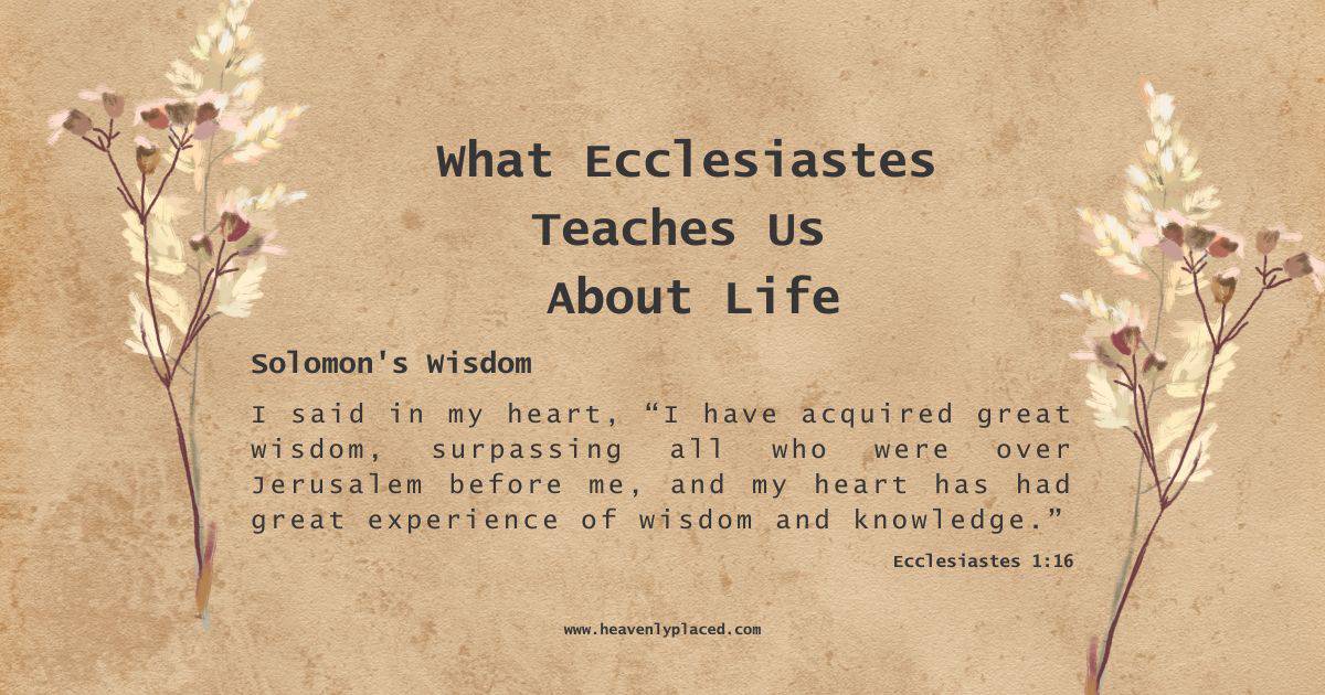 Ecclesiastes Teaches What
